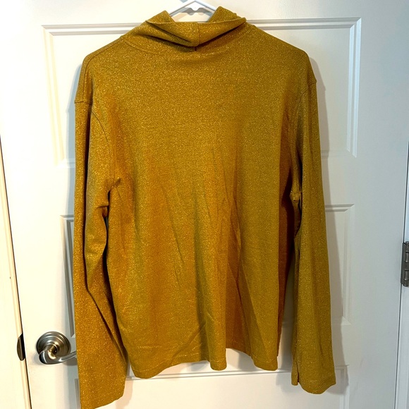 Sweaters | Vintage Shiny Sparkly Gold Sweater Turtle Neck | Poshmark